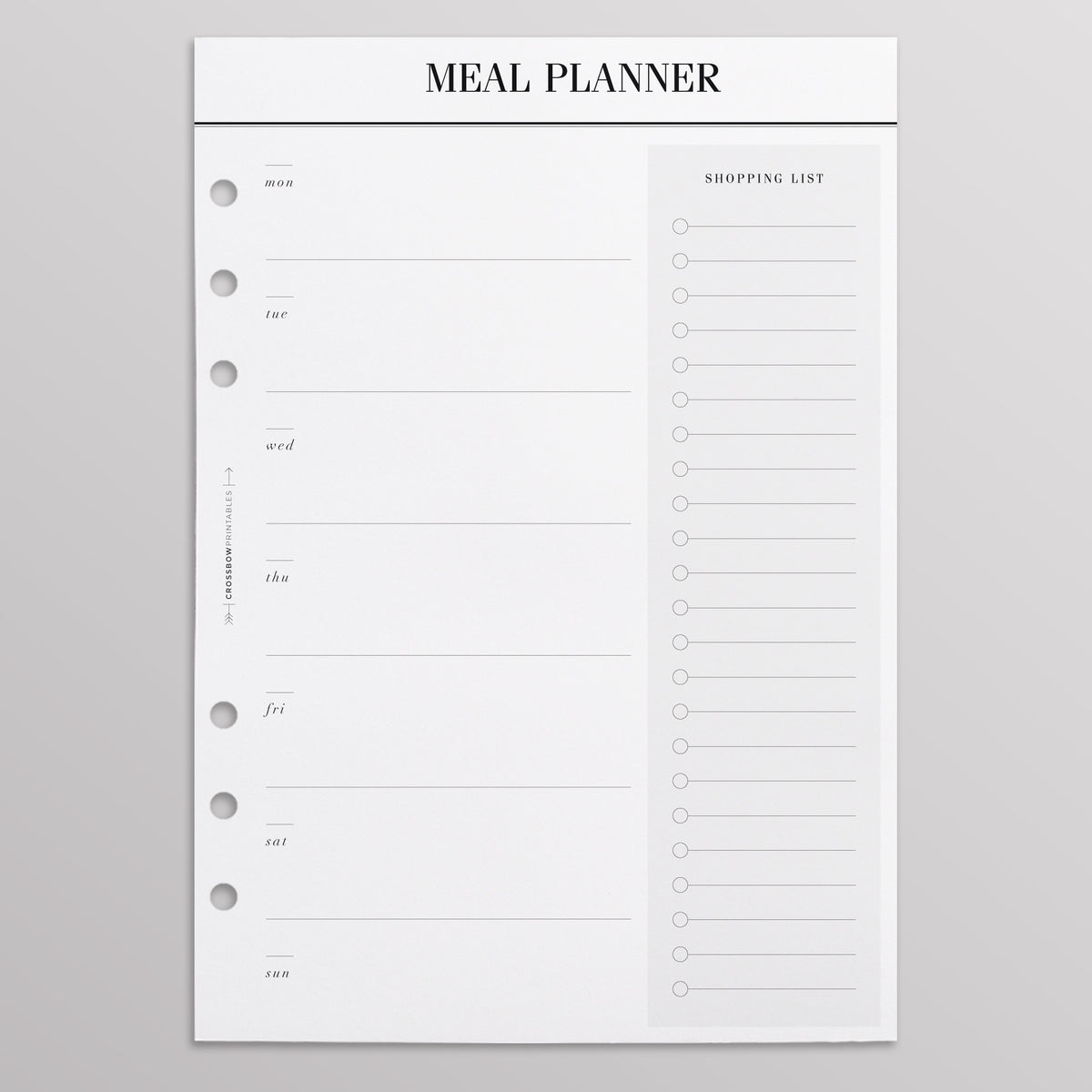 A5 Meal Planner Inserts – Crossbow Planner Co.