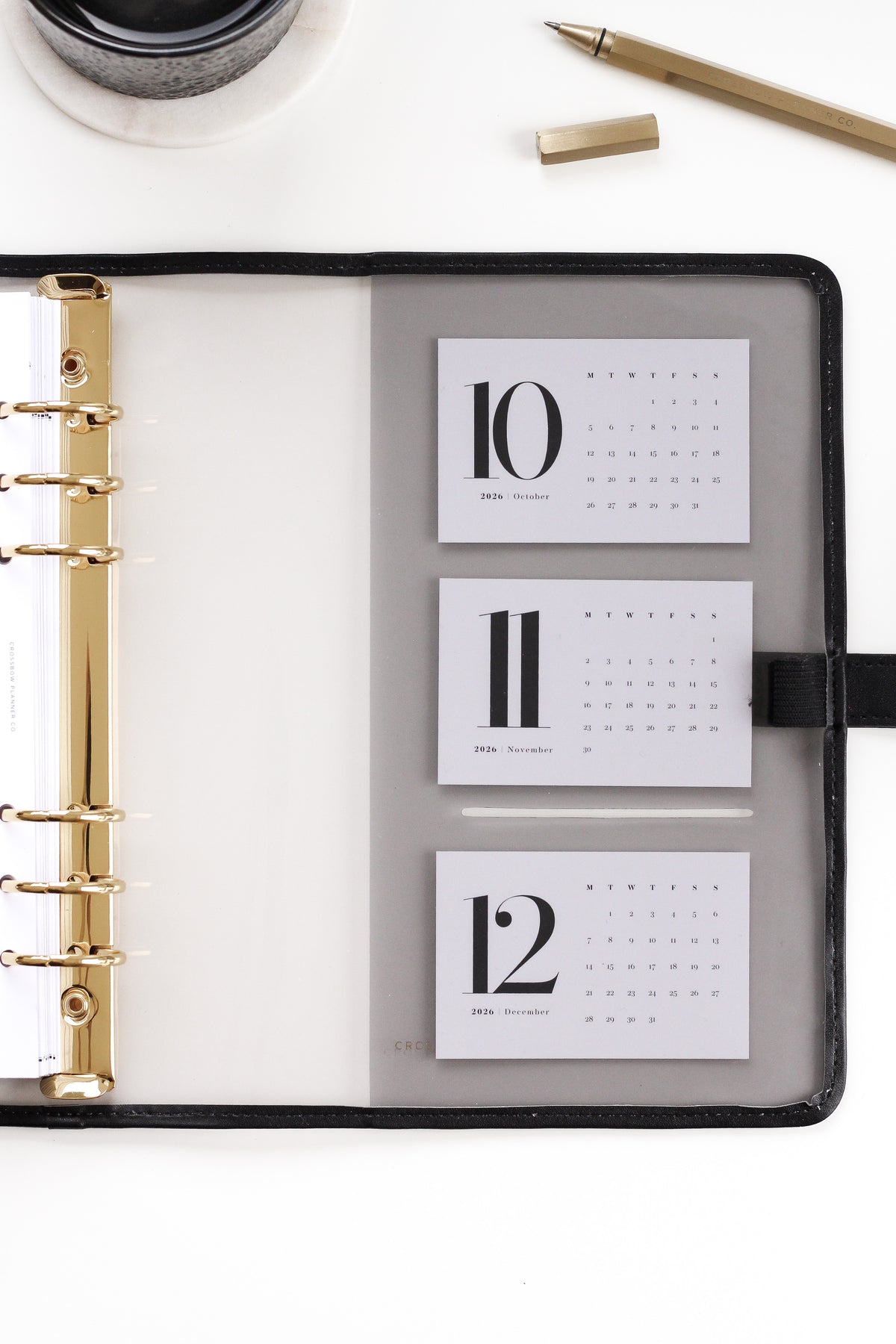 2026 Monthly Calendar Cards | Minimal Planner Accessories – Crossbow ...