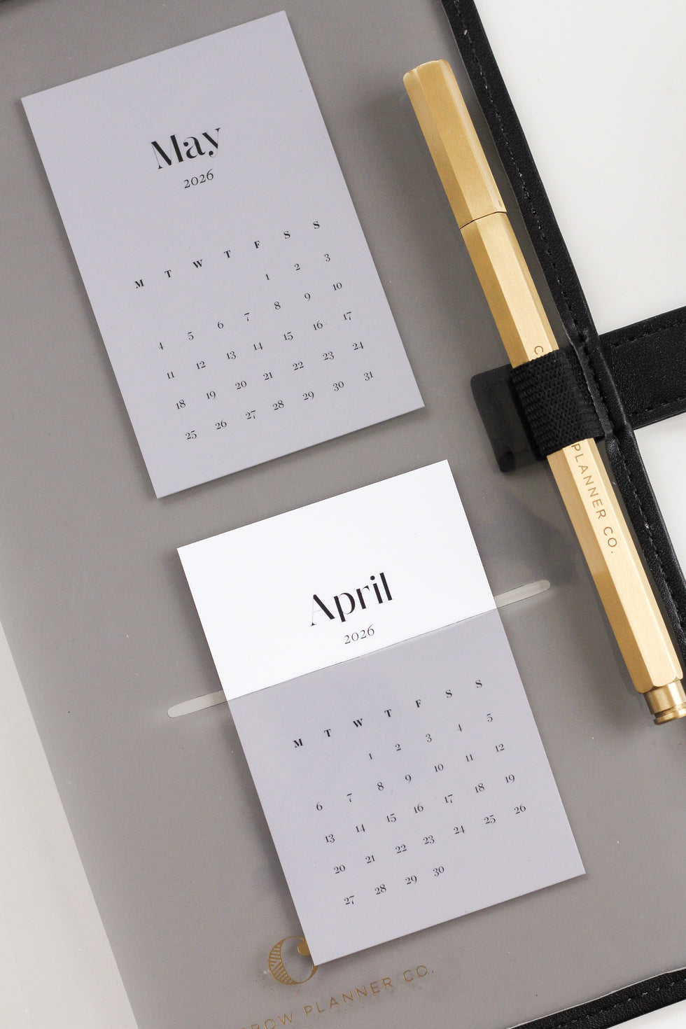 2026 Monthly Calendar Cards | Minimal Planner Accessories – Crossbow ...