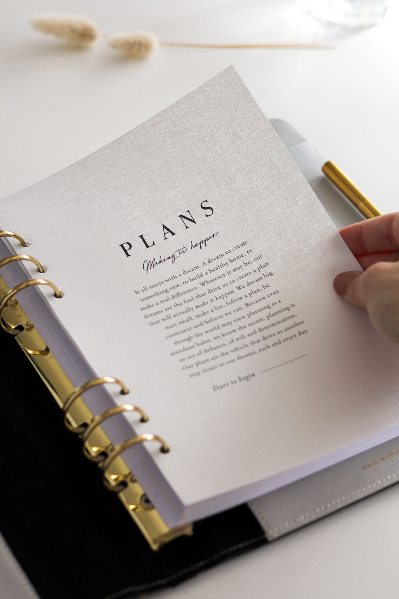 'Plans' Sheer Linen Planner Dashboard – Crossbow Planner Co.