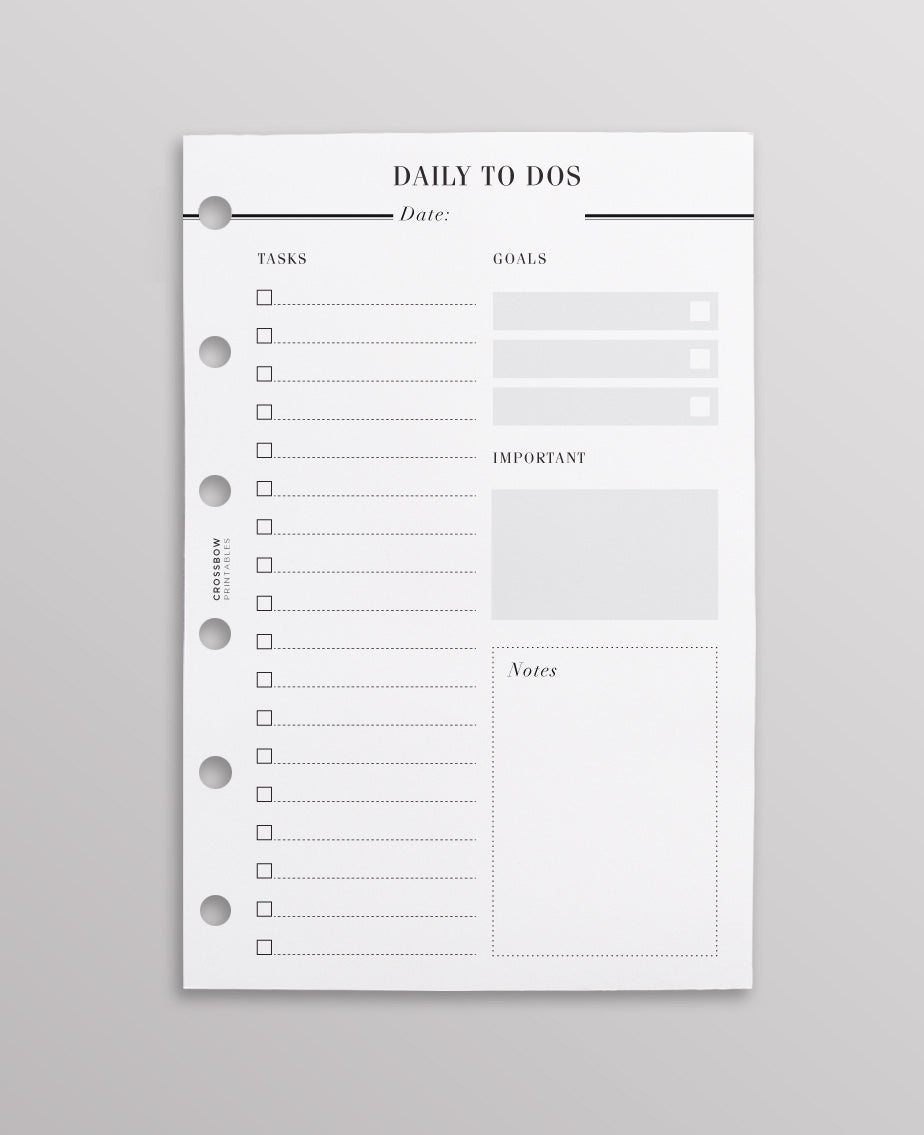 Daily To Dos: Pocket Size Planner Inserts – Crossbow Planner Co.