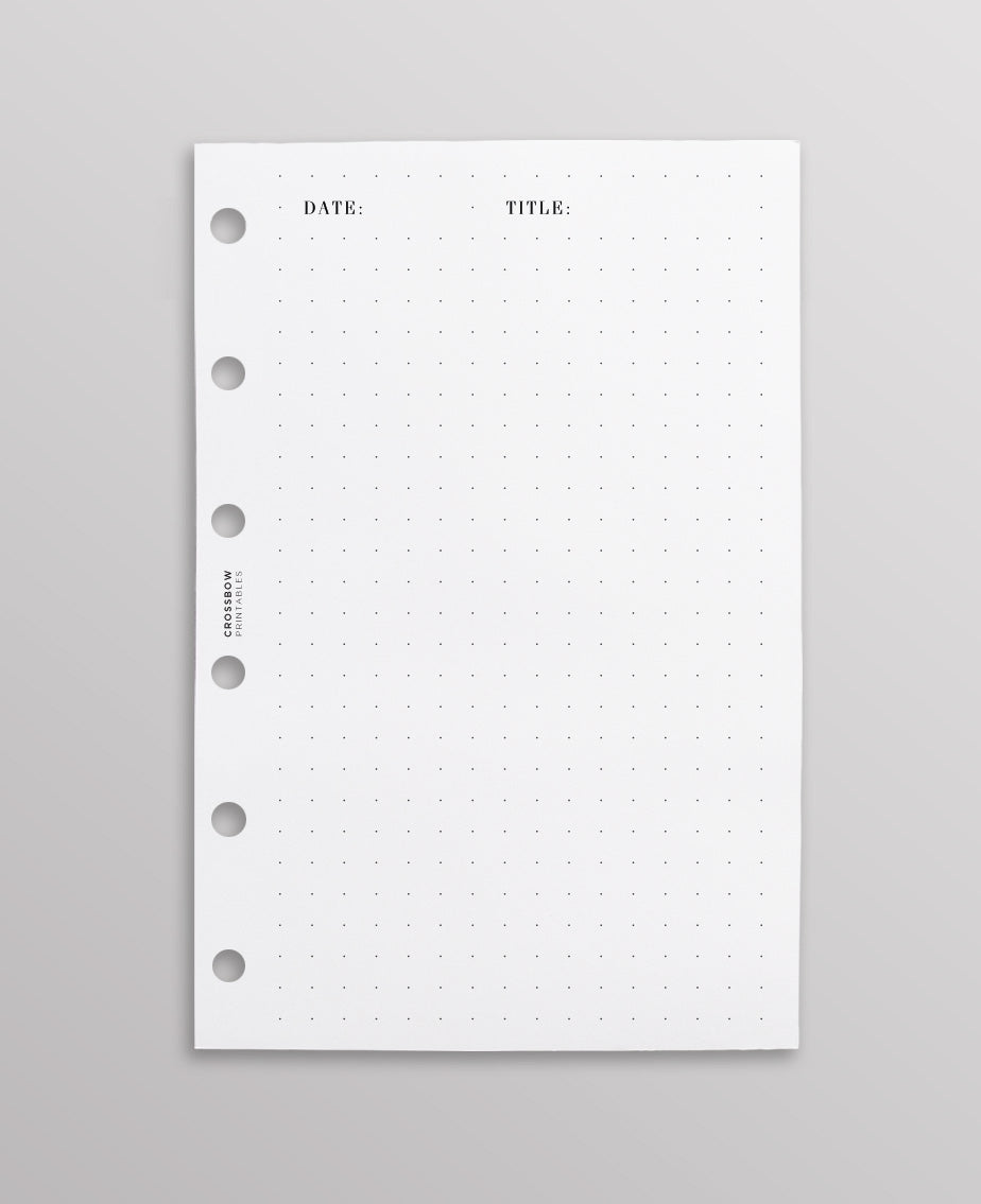 Dot Grid: Pocket Size Filofax Refills – Crossbow Planner Co.