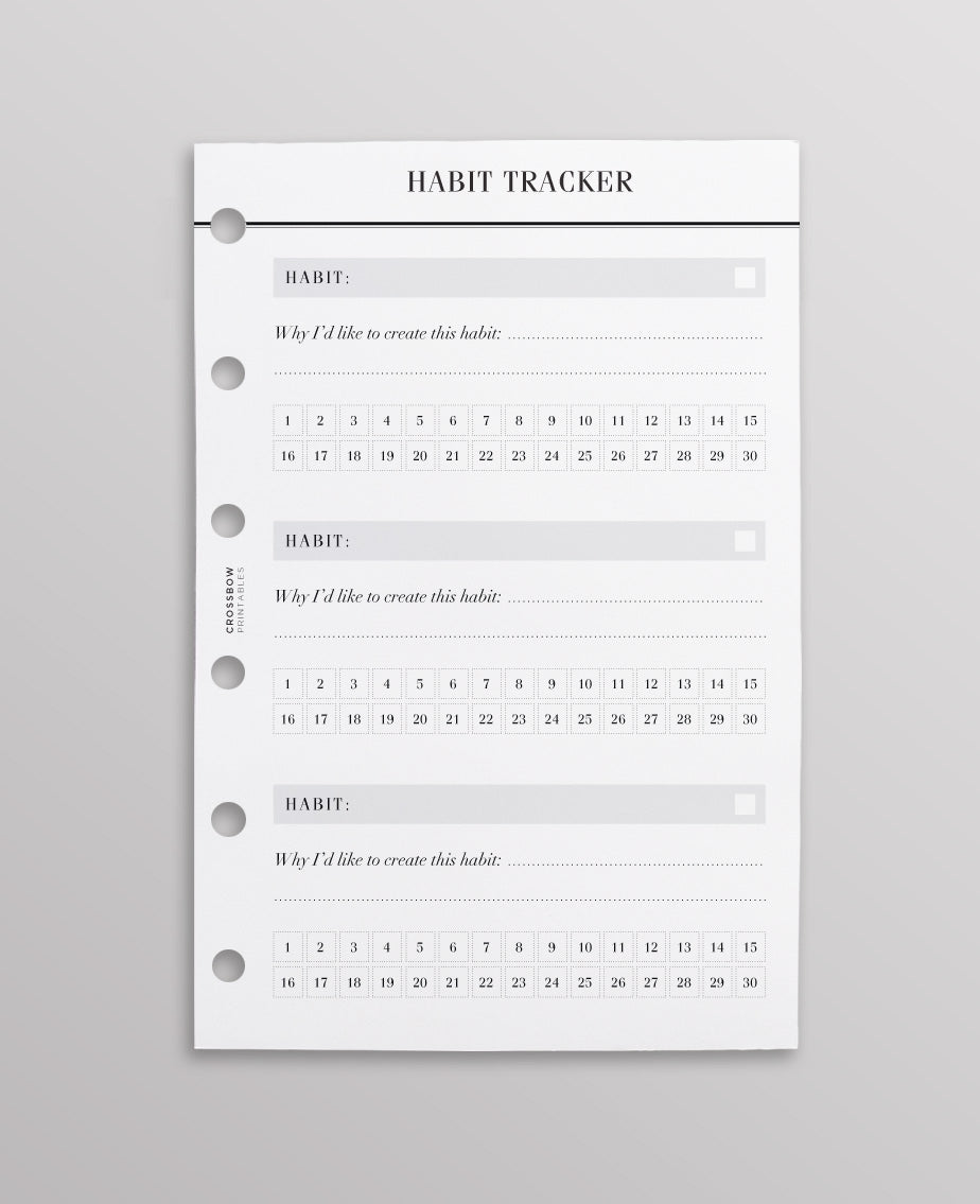 Habit Tracker: Pocket Planner Inserts – Crossbow Planner Co.