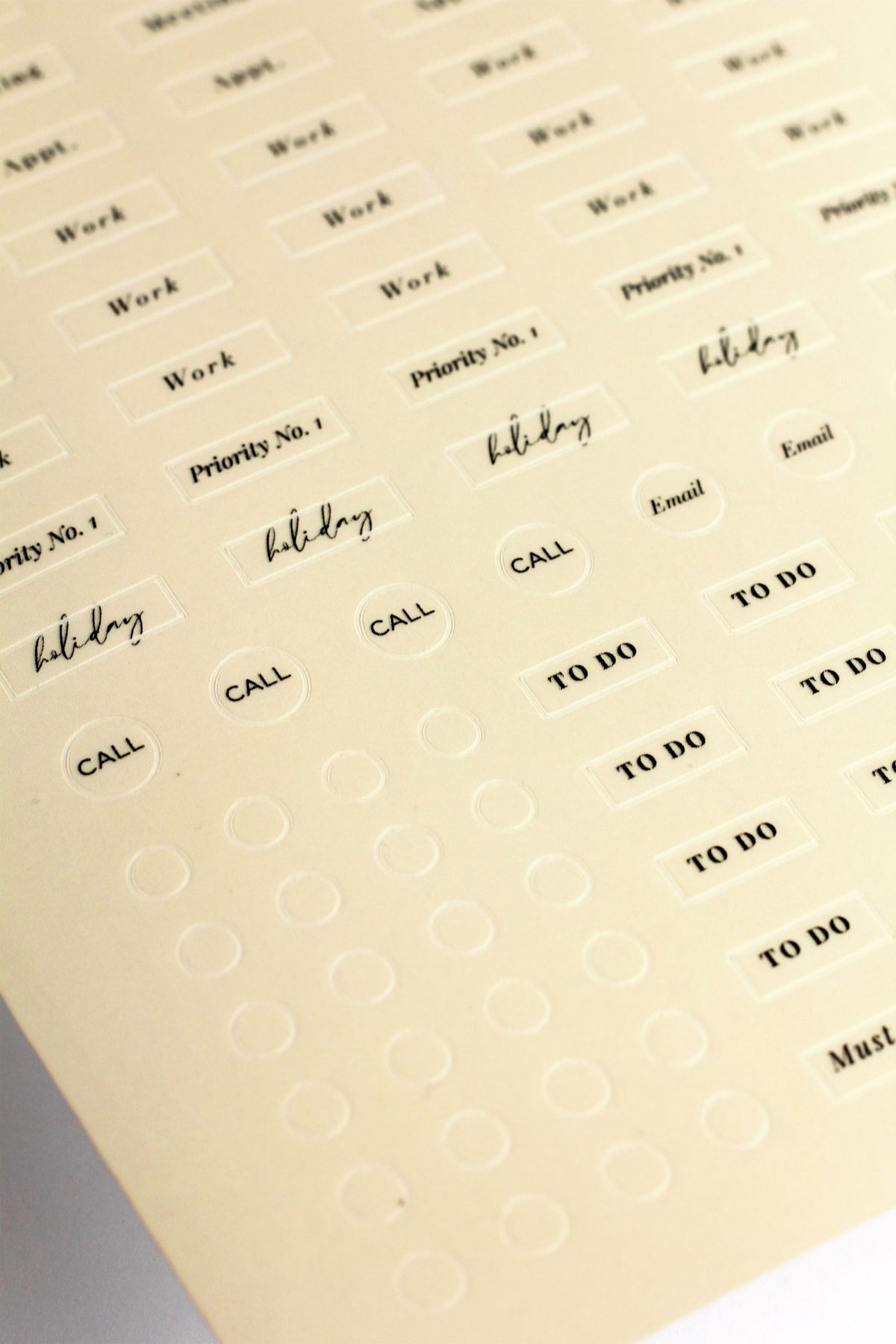 Productivity Typographic Sticker Set: Transparent Planner Stickers ...